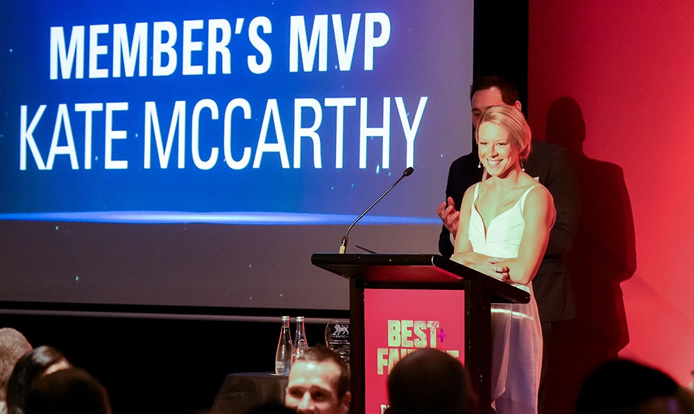 Kate McCarthy thanks the Club and fans