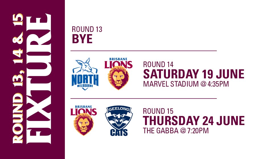 Fixture Update: Round 13, 14 & 15 Announced