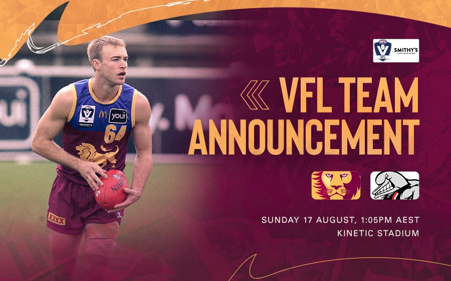 VFL Team Announcement: Lions add firepower for final home and away game