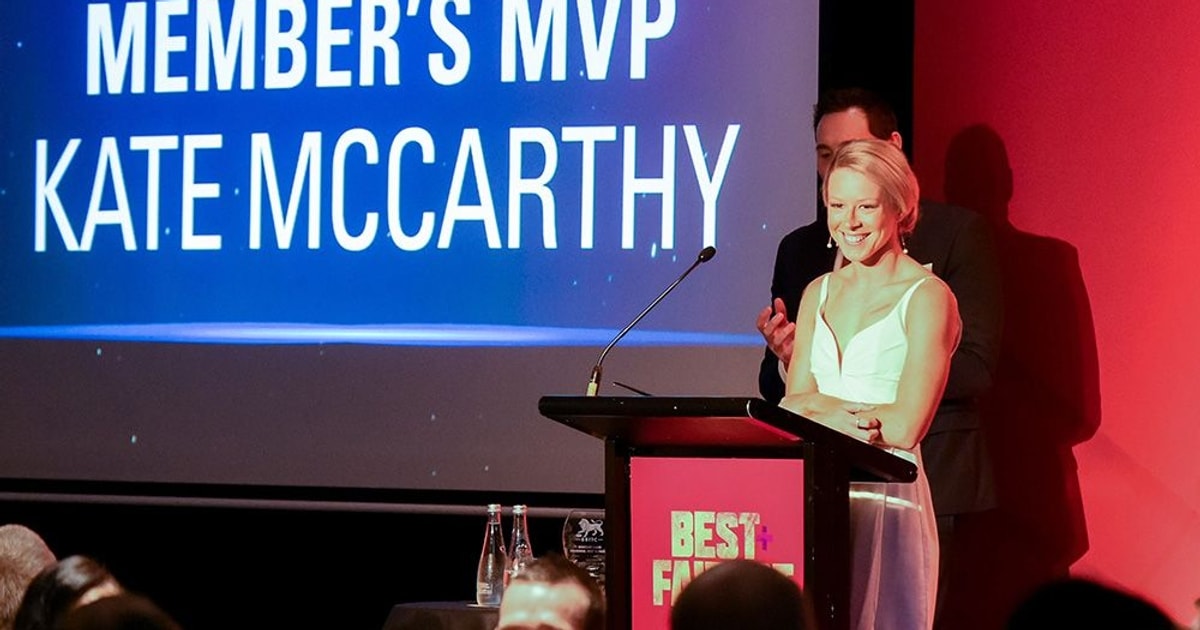 Kate McCarthy thanks the Club and fans