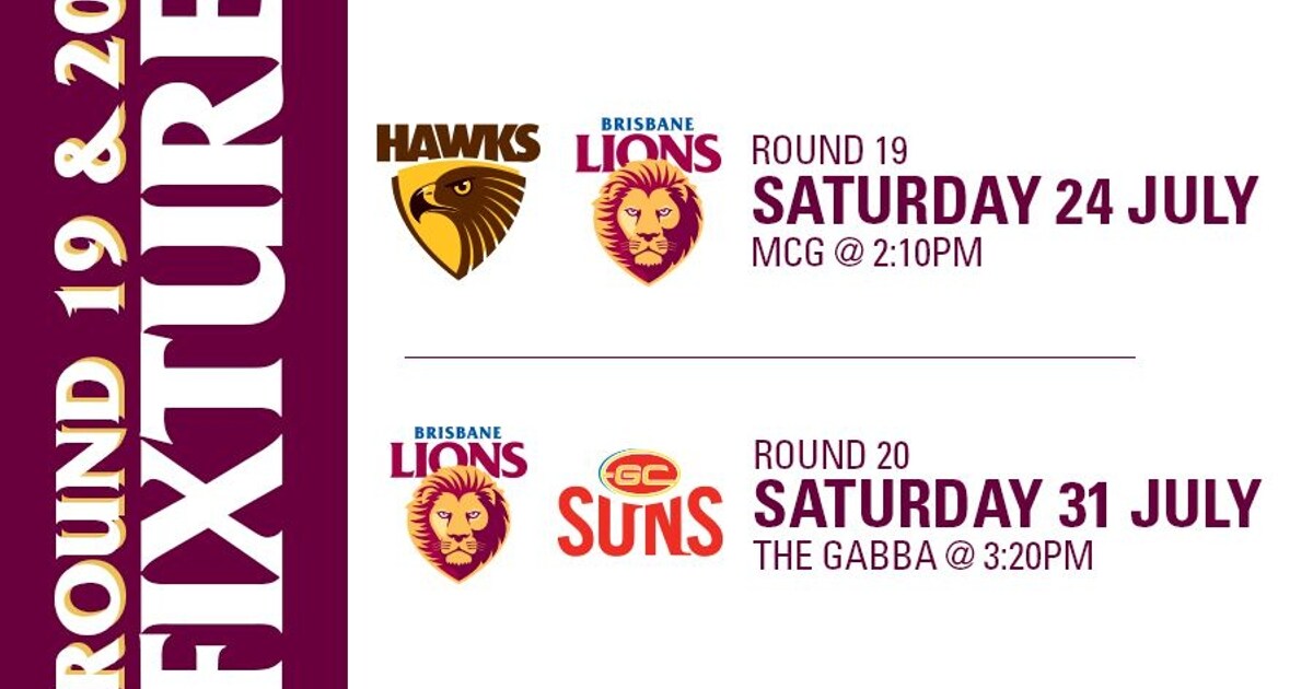Round 19 and 20 Fixture Update
